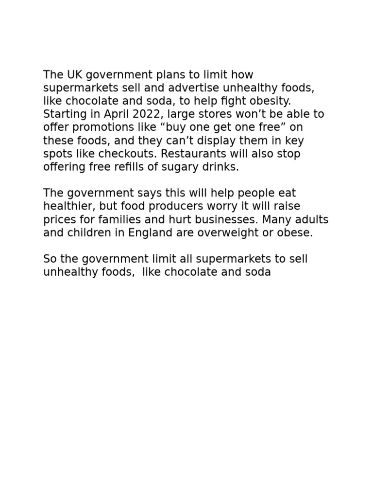 The UK Government Plans To Limit How Supermarkets Sell and Advertise ...