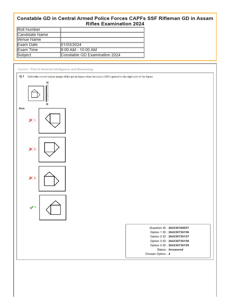 SSC GD 2024 Exam Question Paper PDF | PDF | Vocational Education ...