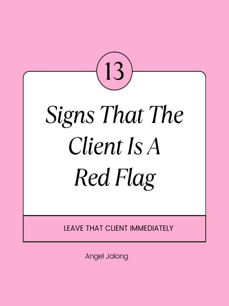 Signs That The Client Is A Red Flag | PDF | Communication | Social ...