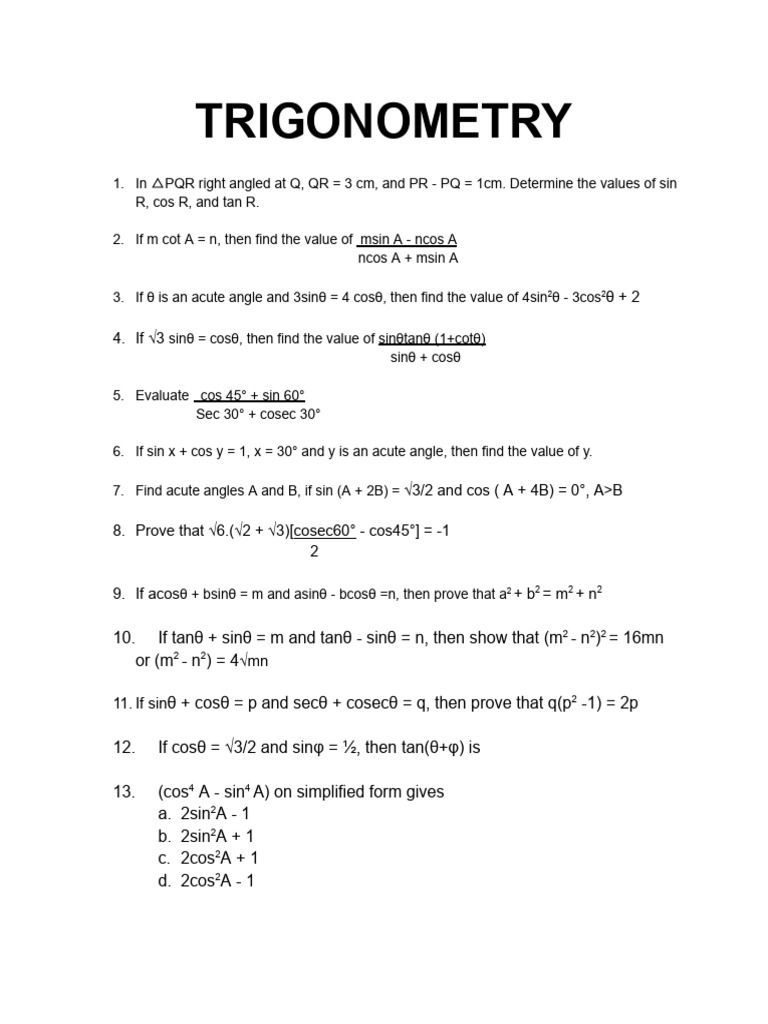 Trigonometry - Maths Express | PDF