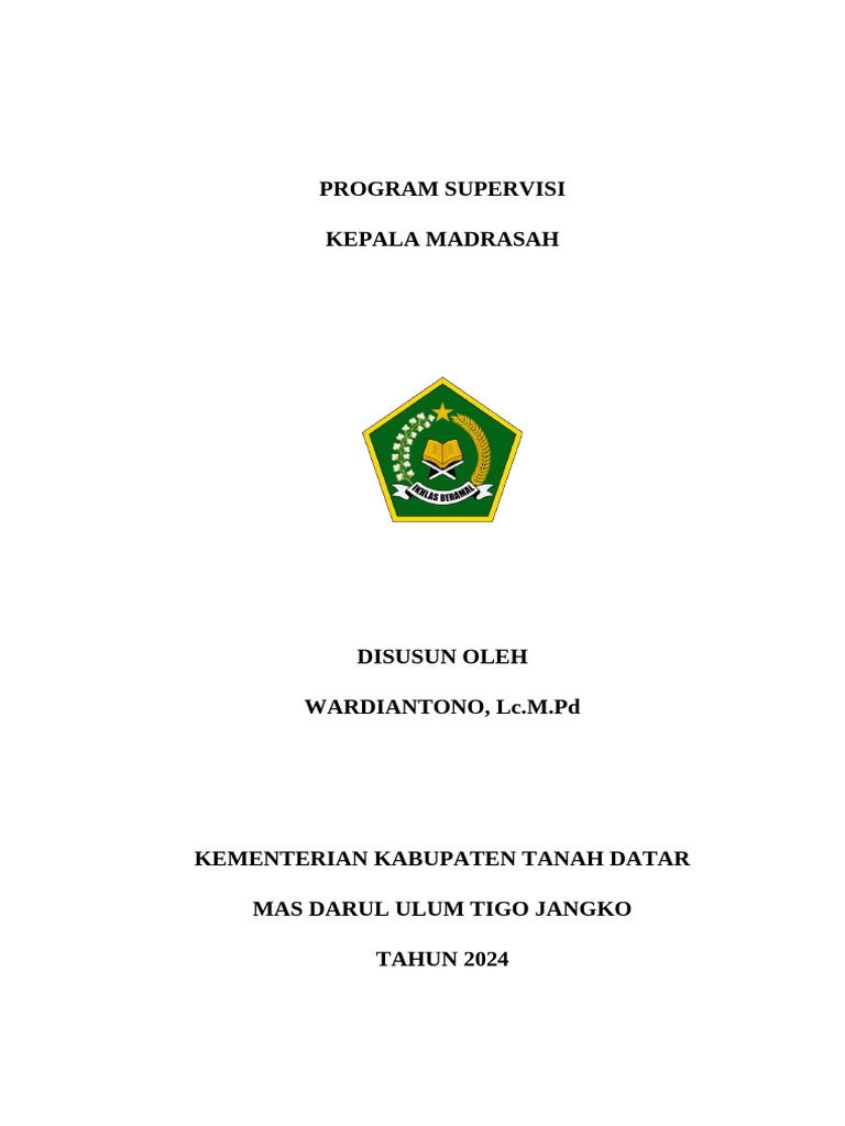 PROGRAM SUPERVISI 2023-2024 | PDF