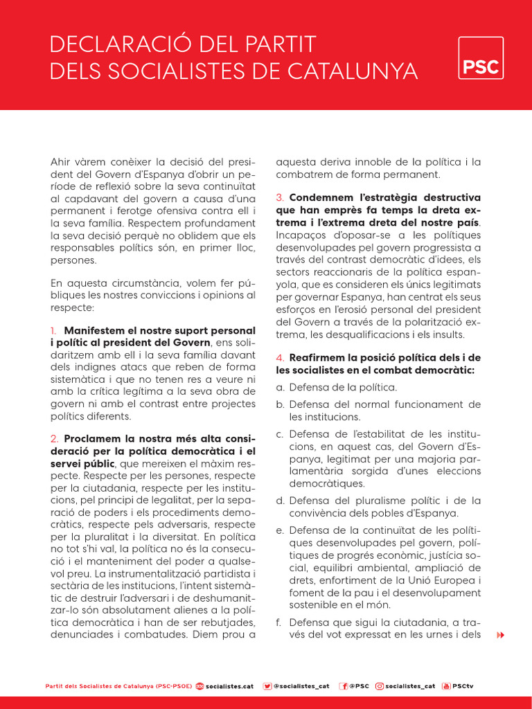 Declaracio PSC - Cat | PDF