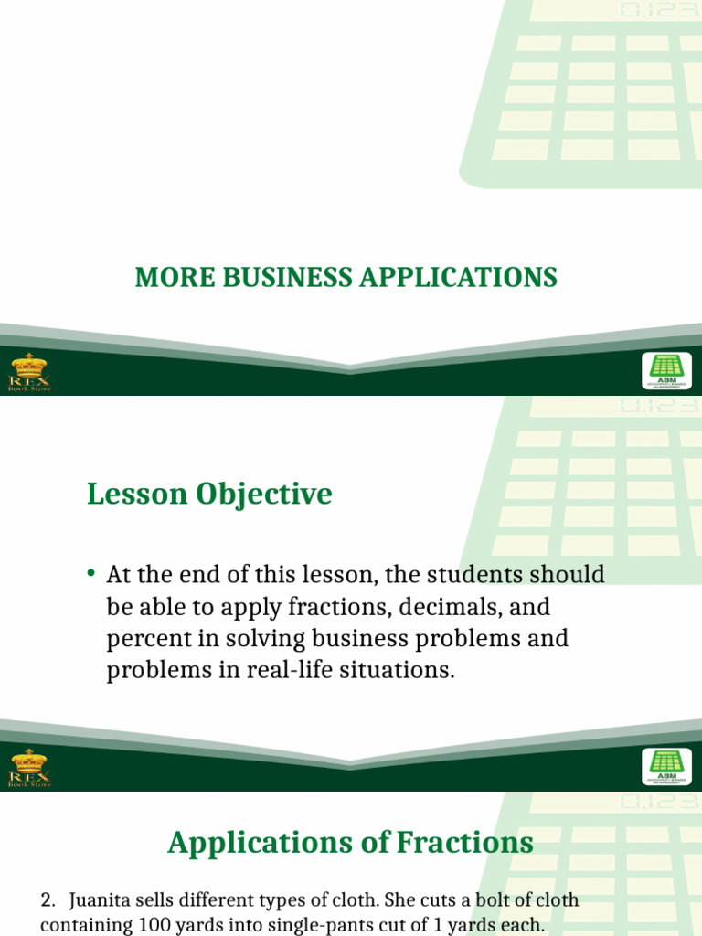 Business Math Applications | PDF