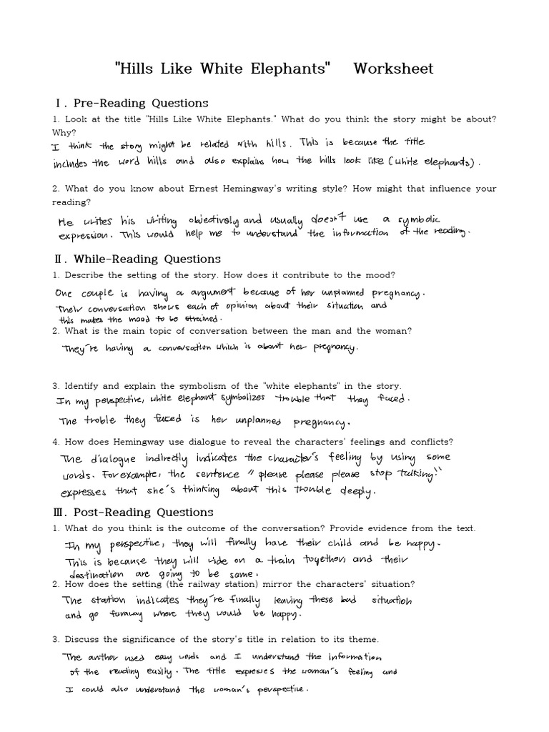 (WB)Hills Like White Elephant | PDF | Psychological Concepts | Social ...