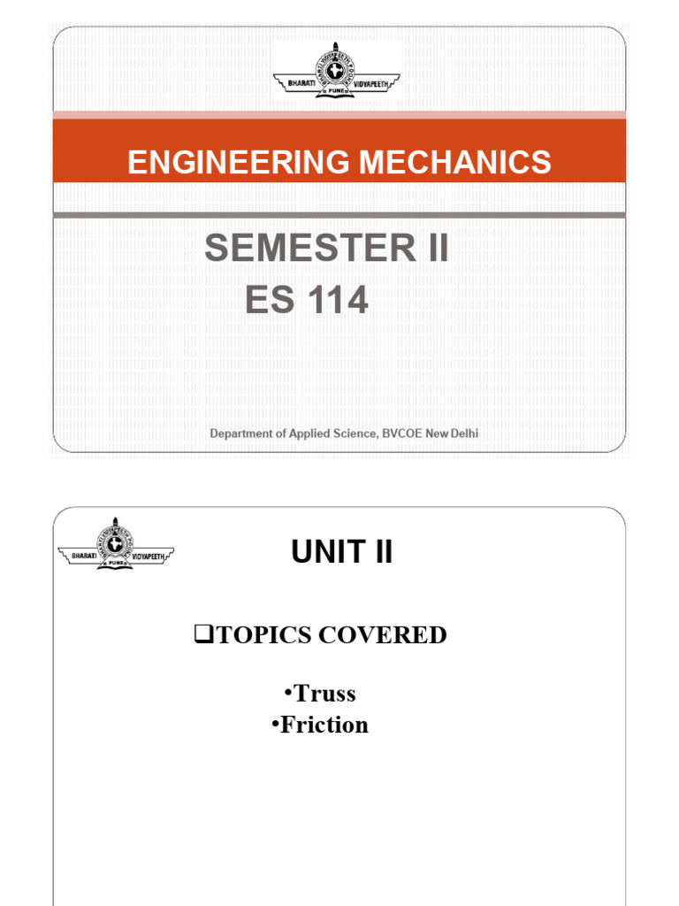 Unit 2 Notes | PDF | Truss | Force