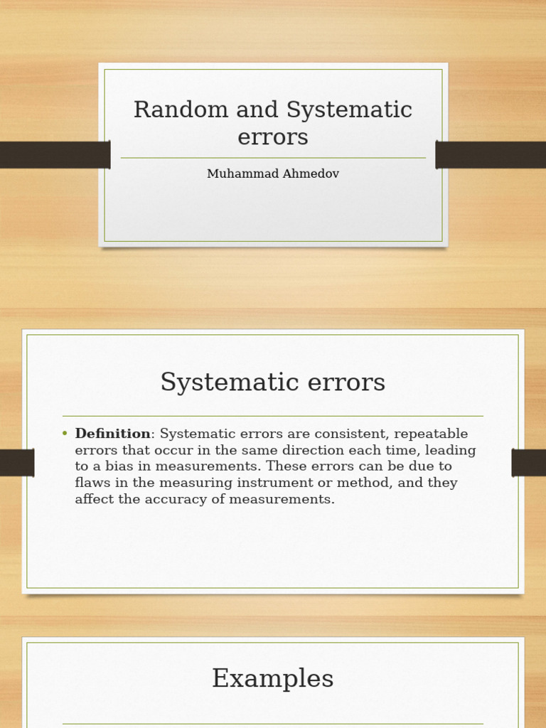 Random and Systematic Errors | PDF | Observational Error | Accuracy And Precision