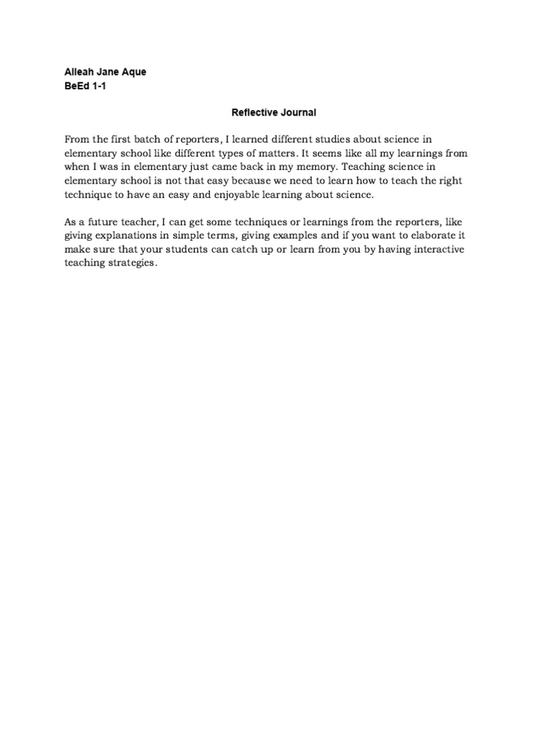 Reflection in Science Reporters | PDF