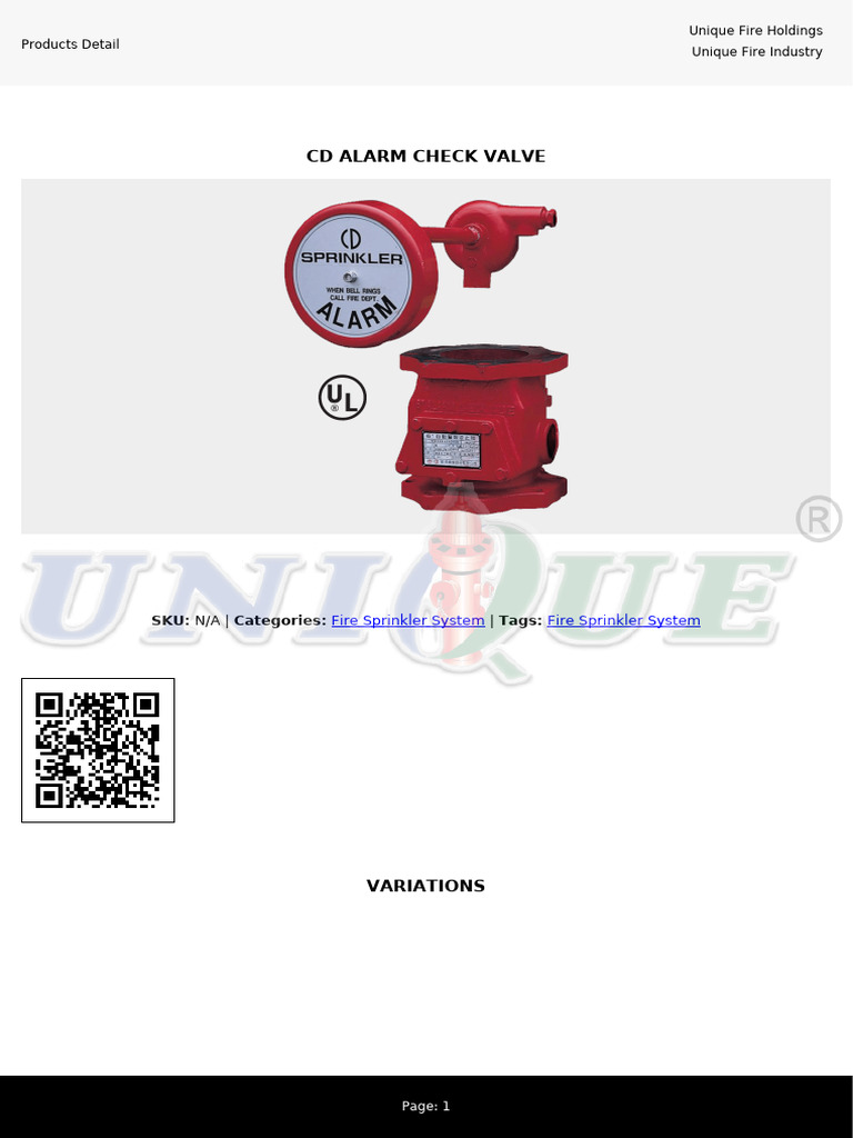 cd-alarm-check-valve | PDF | Valve | Mechanical Engineering