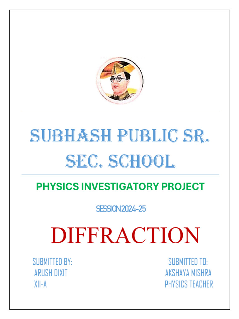 Physics Practical Project Final | PDF | Diffraction | Wavelength
