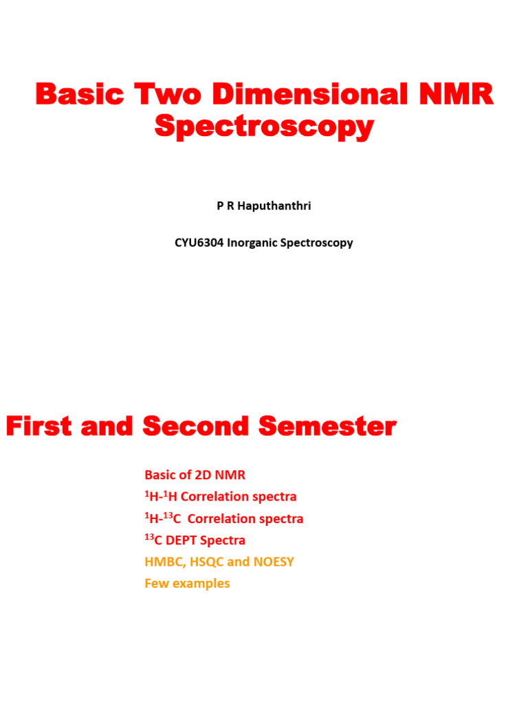 2D NMR- | PDF | Carbon 13 Nuclear Magnetic Resonance | Nuclear Magnetic Resonance Spectroscopy