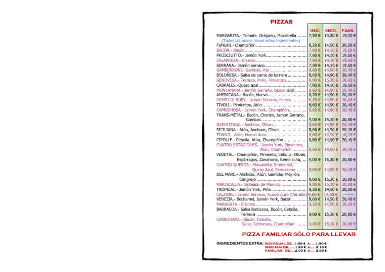 Pizzas | PDF | Pizza | Cocina asiática