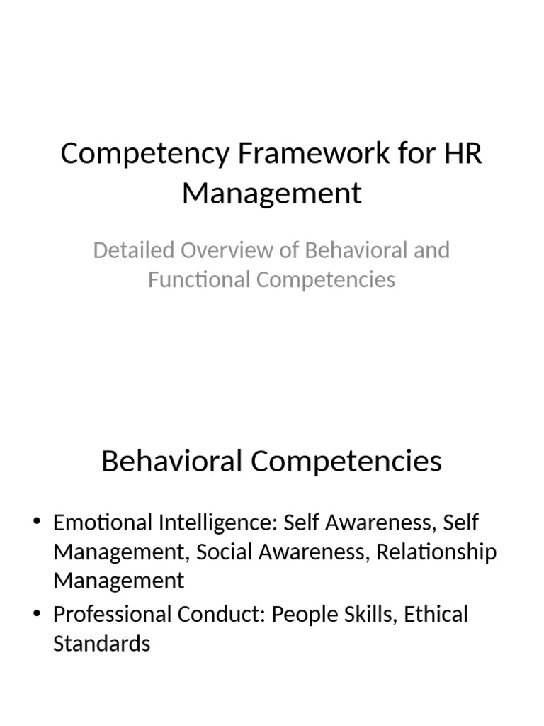 Competency Framework HR | PDF