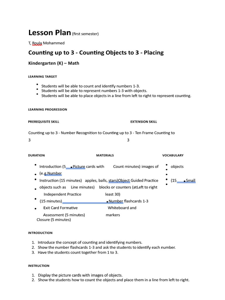Lesson Plan Math | PDF