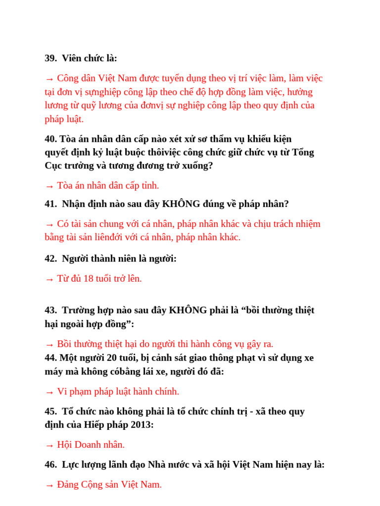 trac-nghiem-tai-lieu-on-thi-mon-phap-luat-dai-cuong (1)-đầu ra (1)-đầu ra | PDF