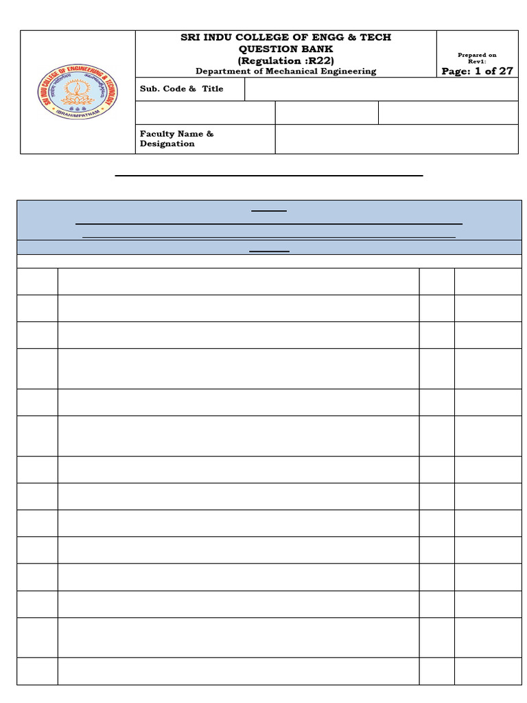 (R22 MED1125)CAEG QUESTION BANK 2023-24 I-I SEM (1) | PDF | Rectangle | Triangle