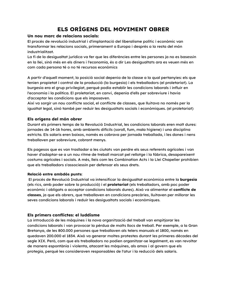 Moviments Obrers | PDF