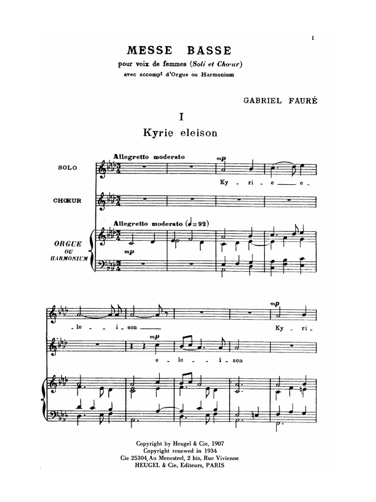 Fauré Messe | PDF