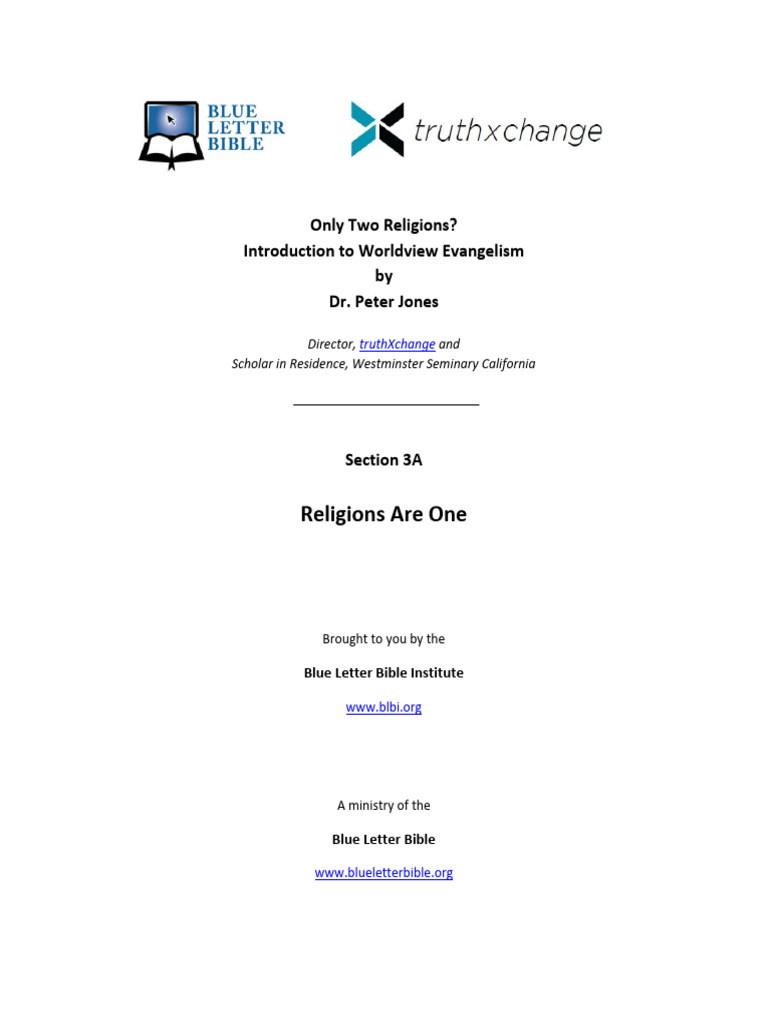 Lesson 5 Section 3A Religions Are One | PDF | God | Religious Experience