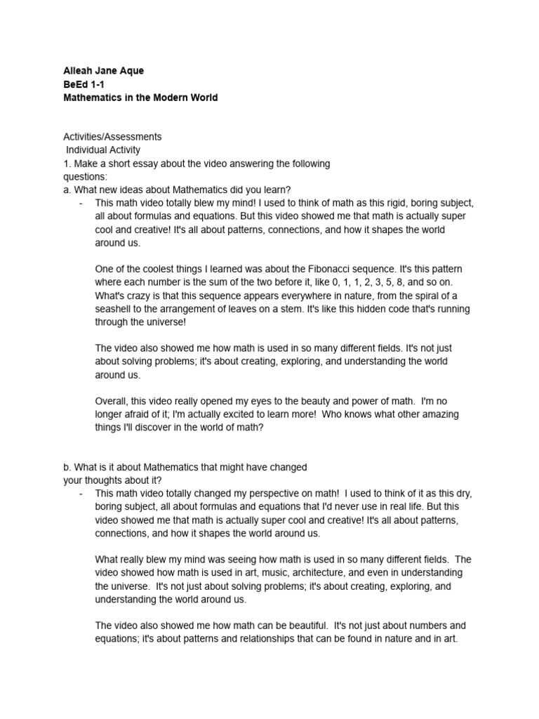 Aque- Math Module 1 | PDF | Mathematics | Cognition