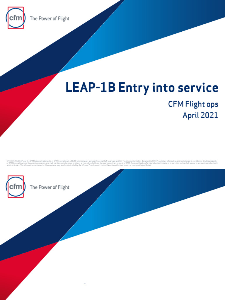 CFM Flight Ops EIS LEAP 1B v1.6 | PDF | Aviation | Aircraft
