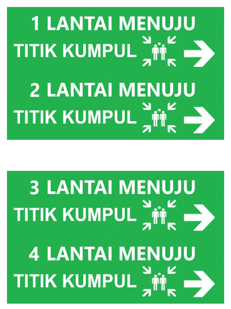 Sign Tangga Darurat Ke Titik Kumpul 4 | PDF