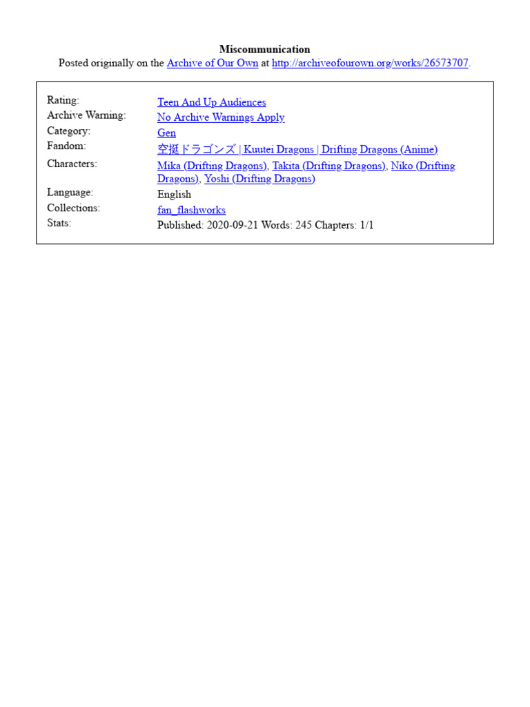 Miscommunication Pdf