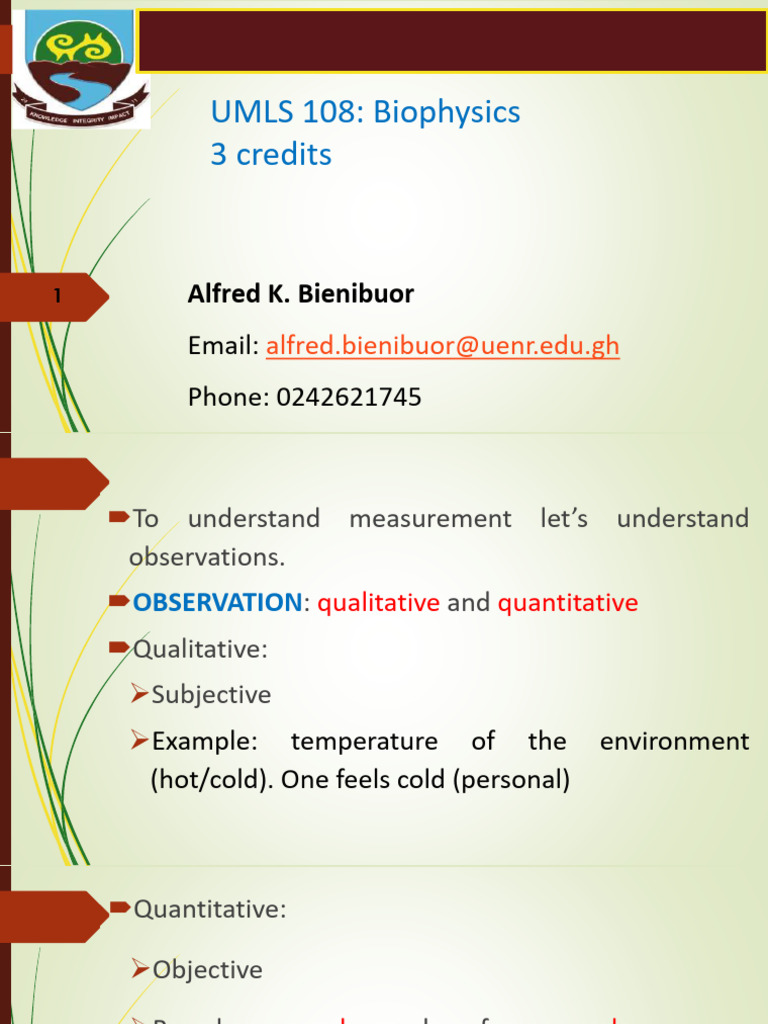 UMLS 108 - Lecture 1 | PDF | Significant Figures | Force