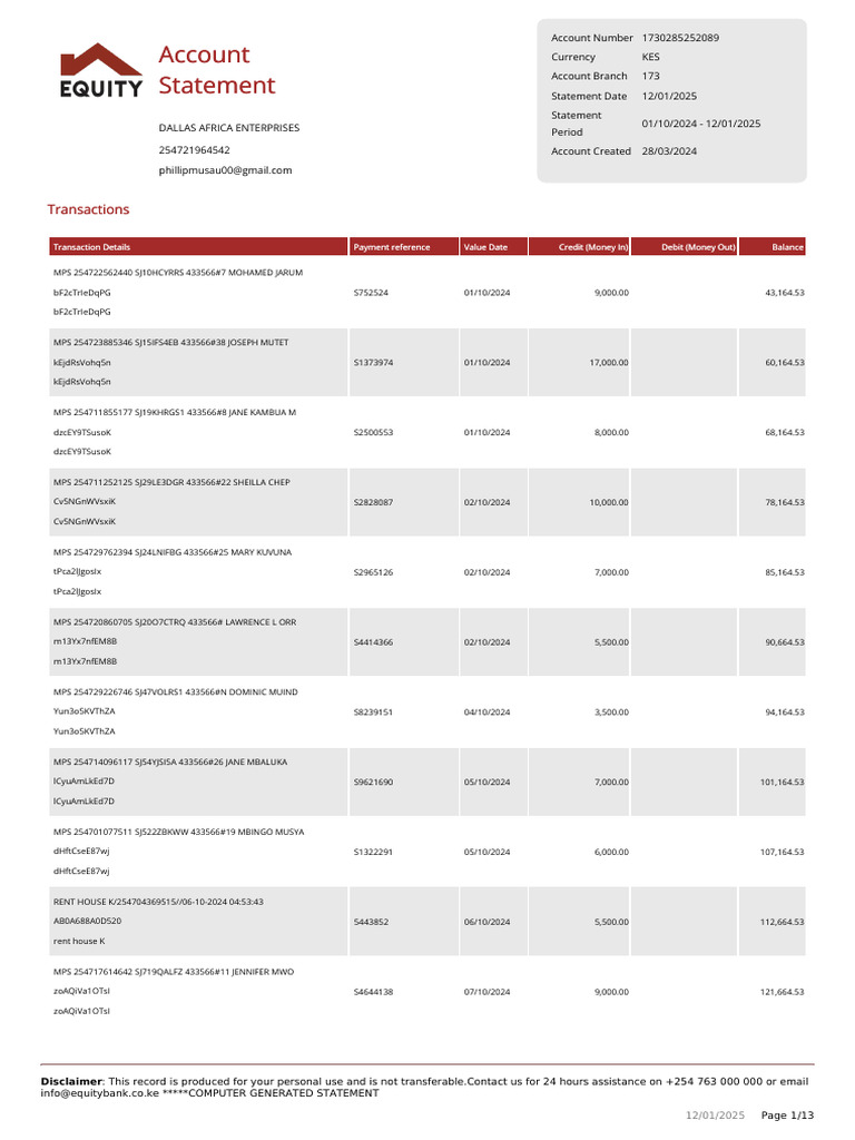 Statement | PDF | Debits And Credits | Payments