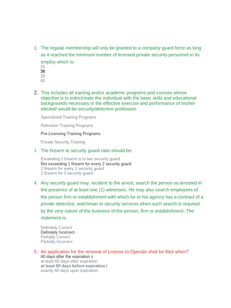 P3 Quiz INDUSTRIAL | PDF | Security Guard | Justice