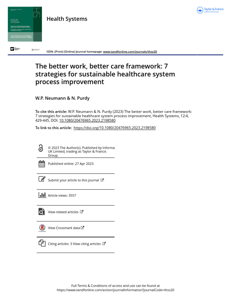 The Better Work Better Care Framework 7 Strategies For Sustainable ...