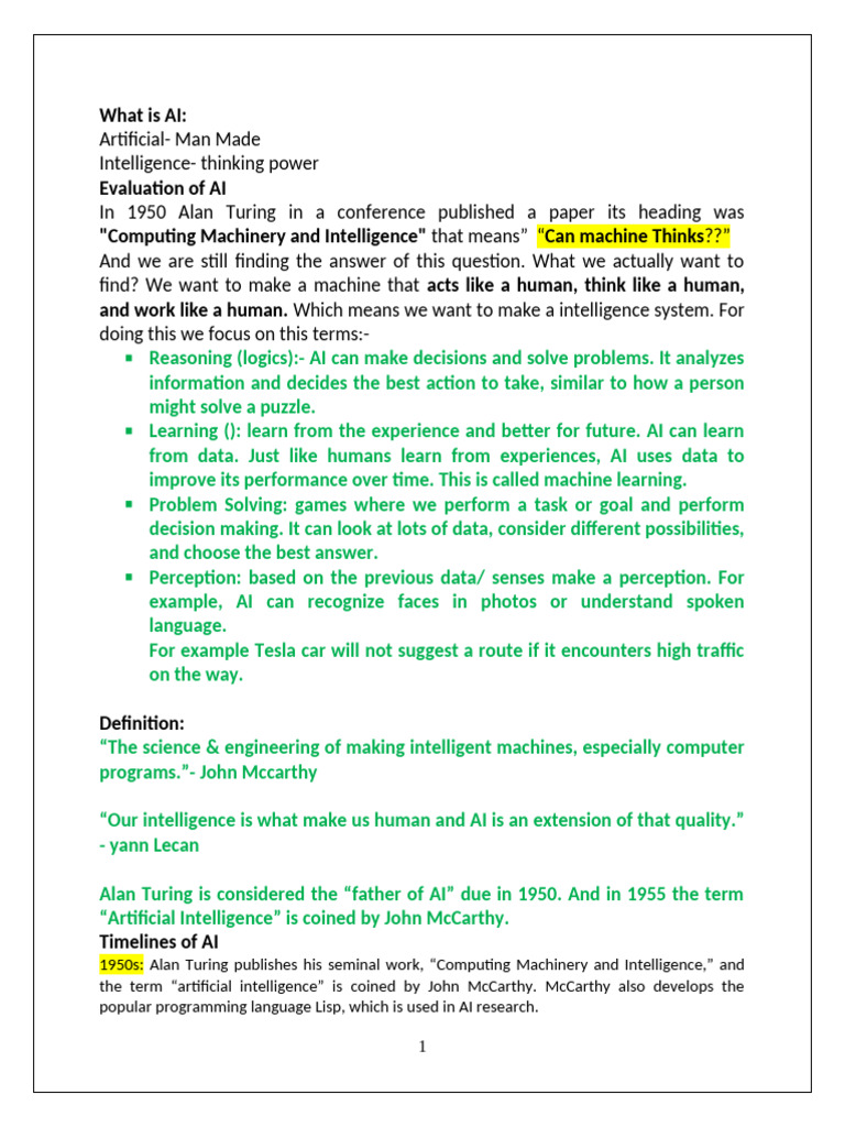 AI Introduction | PDF | Artificial Intelligence | Intelligence (AI) & Semantics