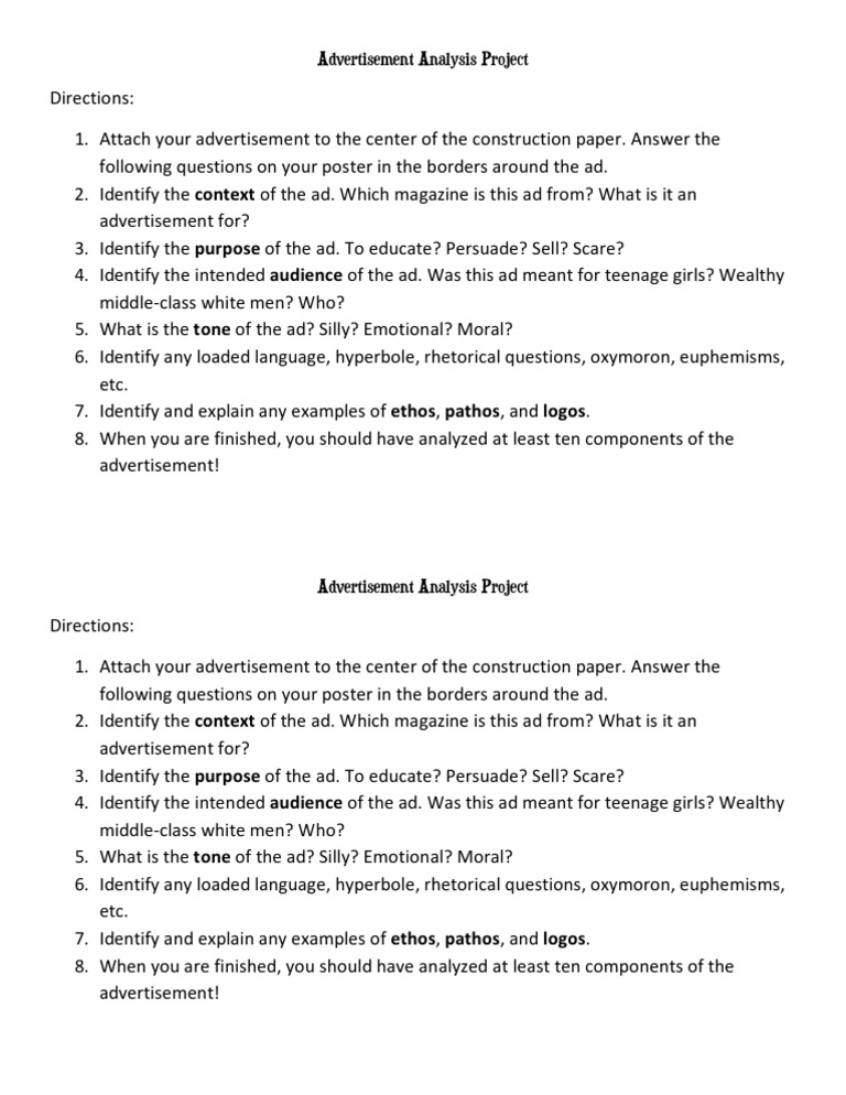 Advertisement Analysis Examples | PDF | Career & Growth
