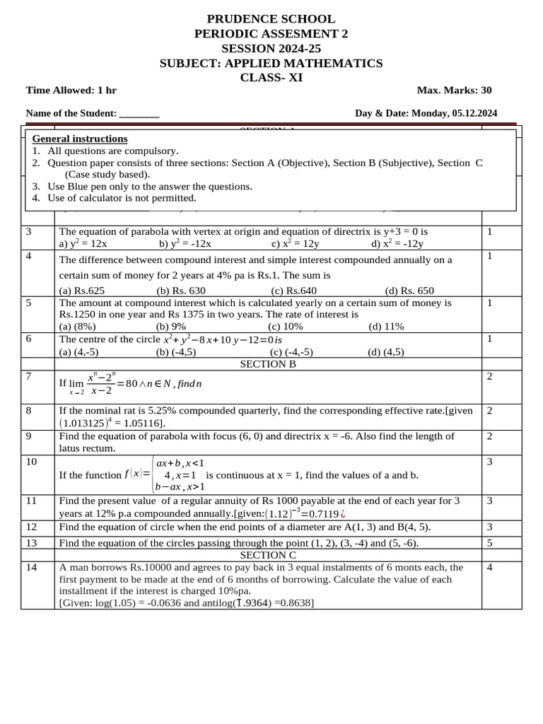 11th PA2 Applied Maths 2 | PDF | Euclidean Geometry | Elementary Geometry