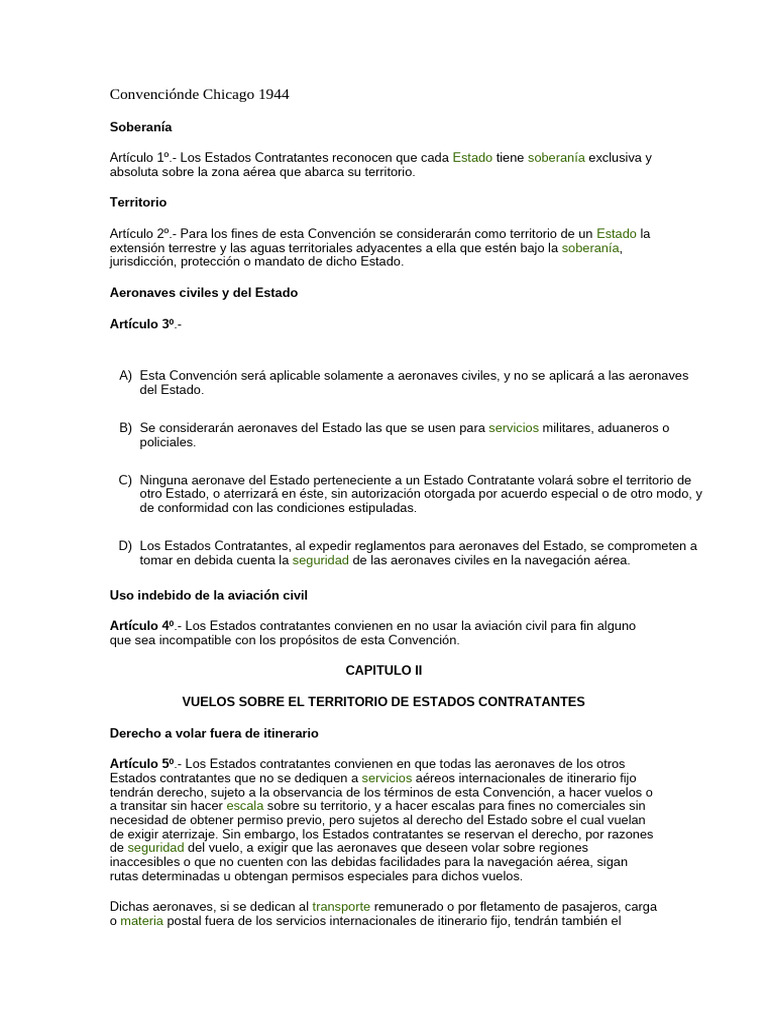 Convenciónde Chicago 1944 | PDF | Aeropuerto | Aeronave