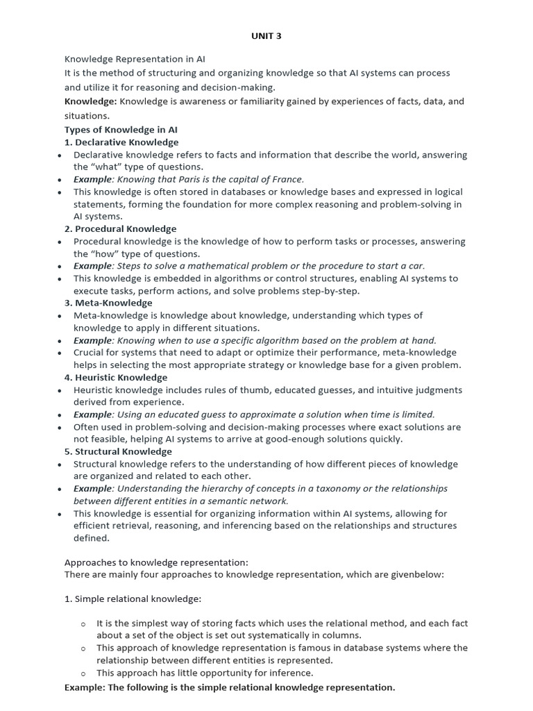 AI unit-3 | PDF | Knowledge Representation And Reasoning | Logic