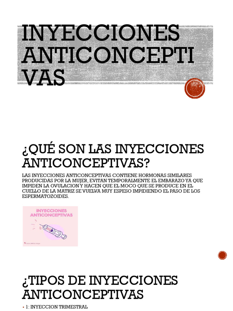 Tipos de Inyecciones Anticonceptivas | PDF