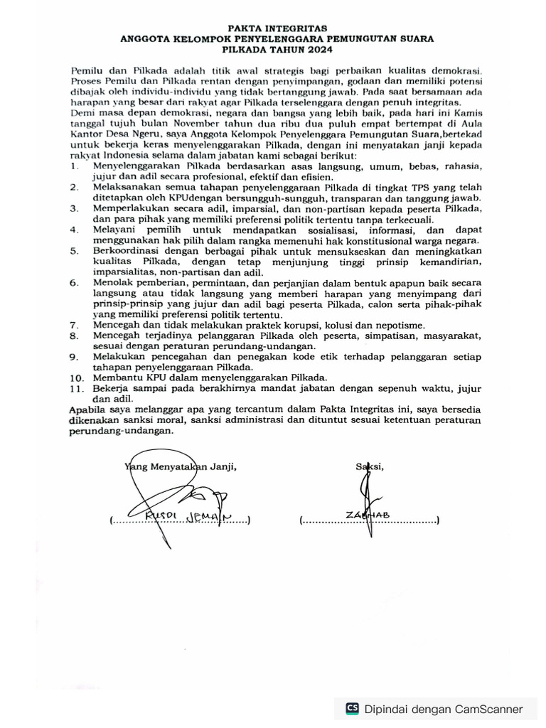 Pakta Integritas-1 | PDF