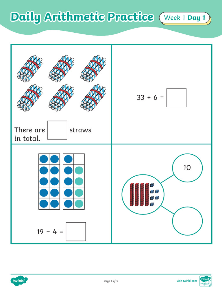 Daily Arithmetic Practice Week 1 | PDF