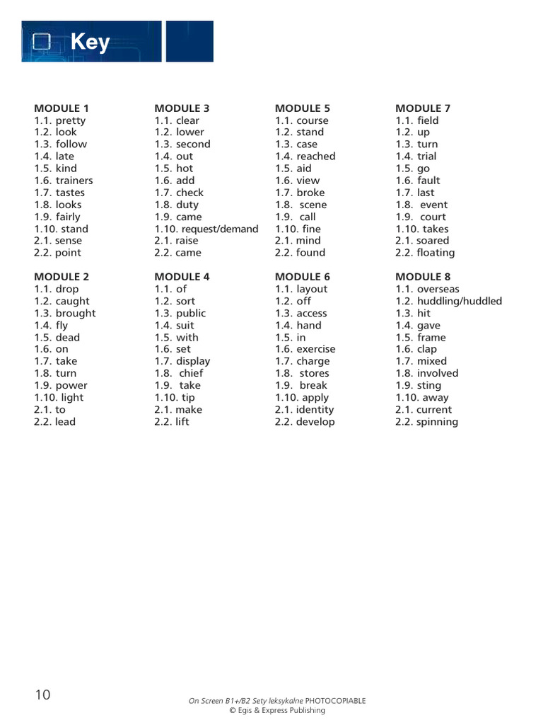 Sety leksykalne-B1plus-B2 - Duals-Klucz | PDF