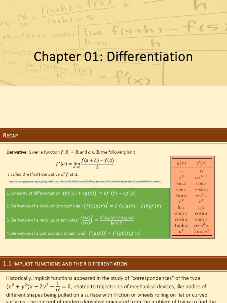 Chapter 01_Differentiation_annotated | PDF | Derivative | Mathematical Optimization