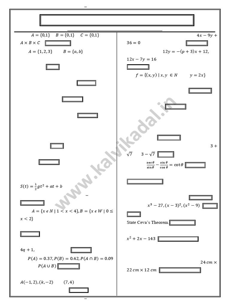 10TH MATHS Compulsory and PTA Questions | PDF | Area | Sphere