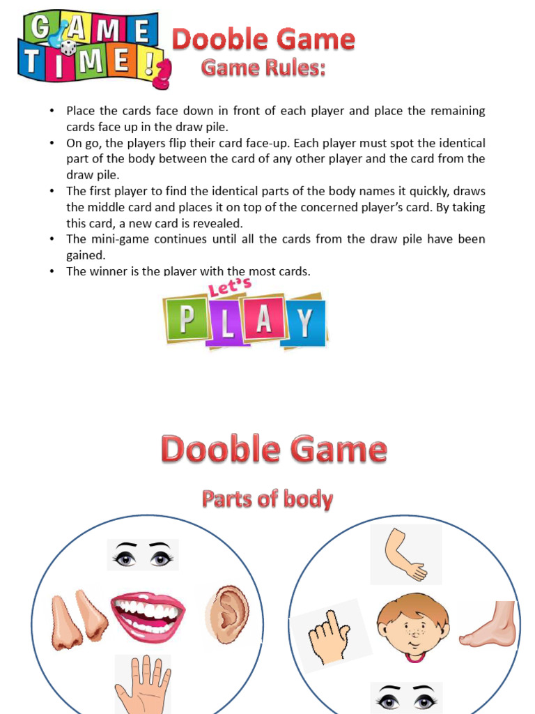 Dooble Game Parts of The Body | PDF