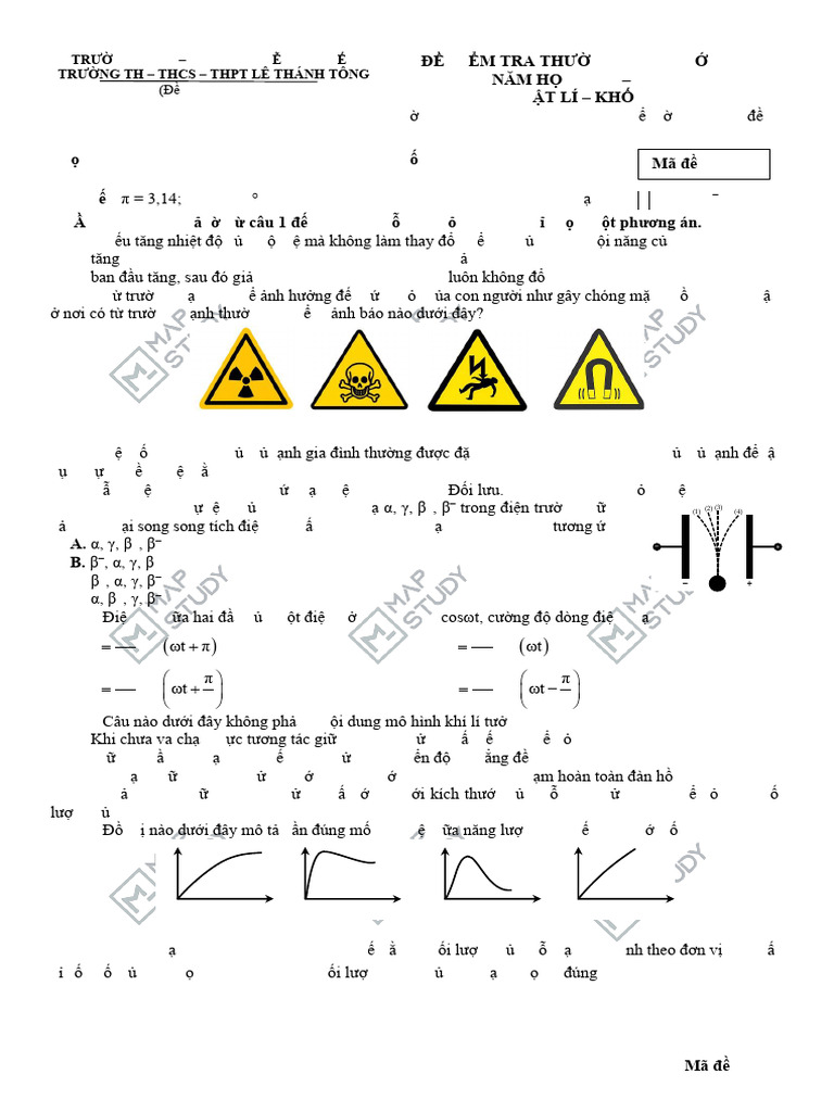 57. Đề KTTX lớp 12 - THCS-THPT Nguyễn Khuyến,TH-THCS-THPT Lê Thánh Tông | PDF