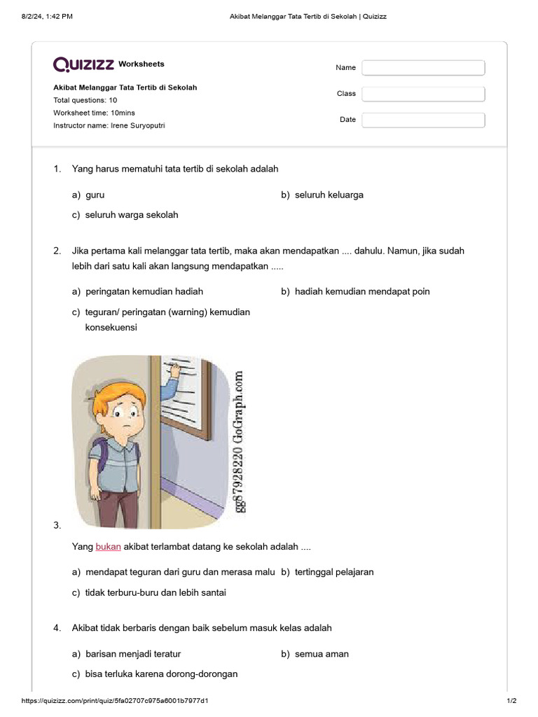 Worksheet IPS | PDF