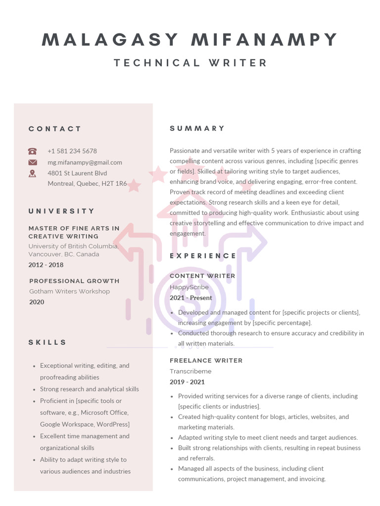 CV MM WRITER | PDF | Editing | Human Communication