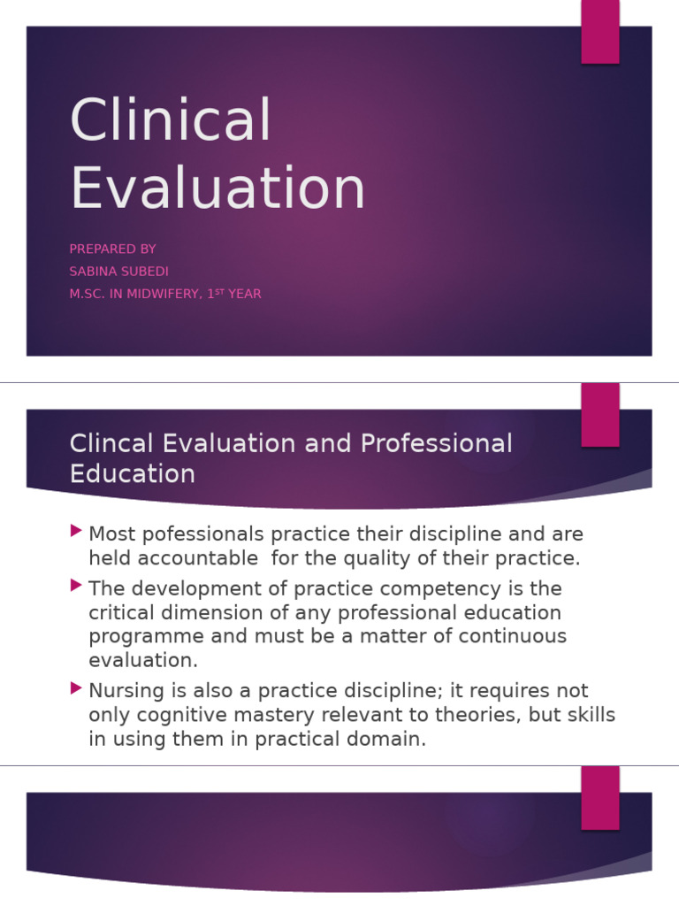 Clinical Evaluation | PDF | Educational Assessment | Evaluation