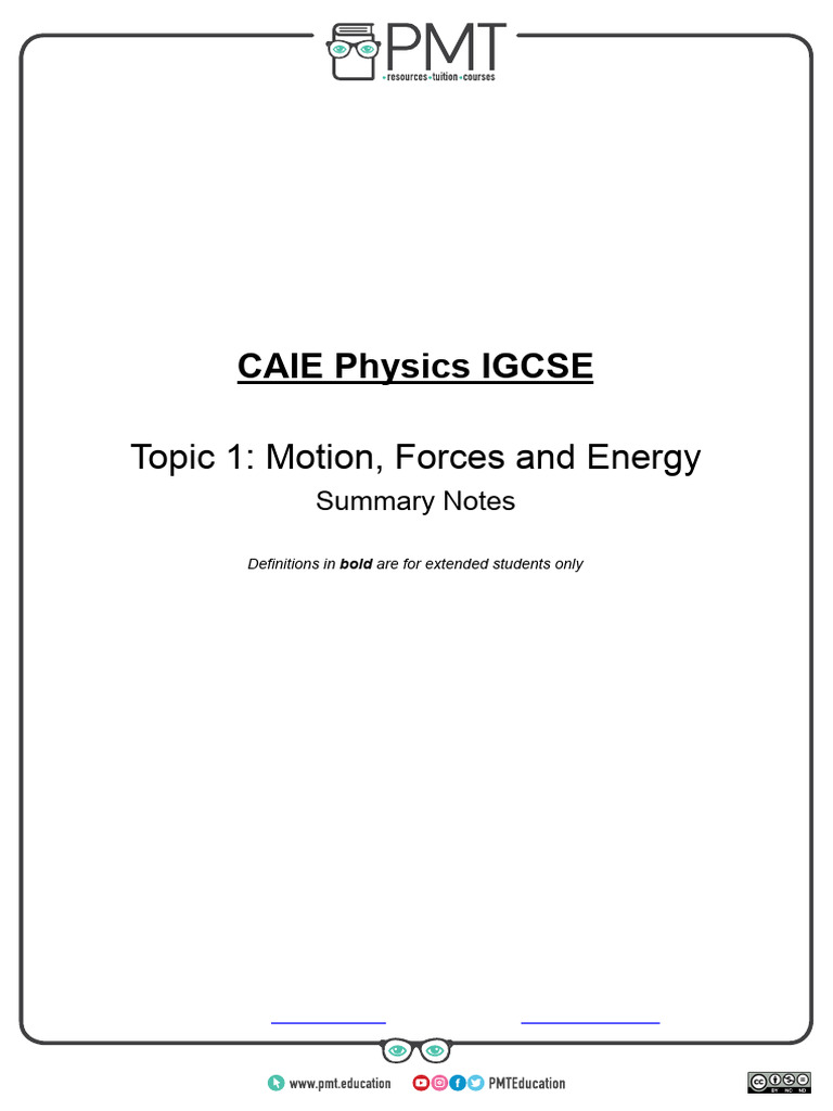 IGCSE Physics: Motion and Forces Notes | PDF | Acceleration | Force