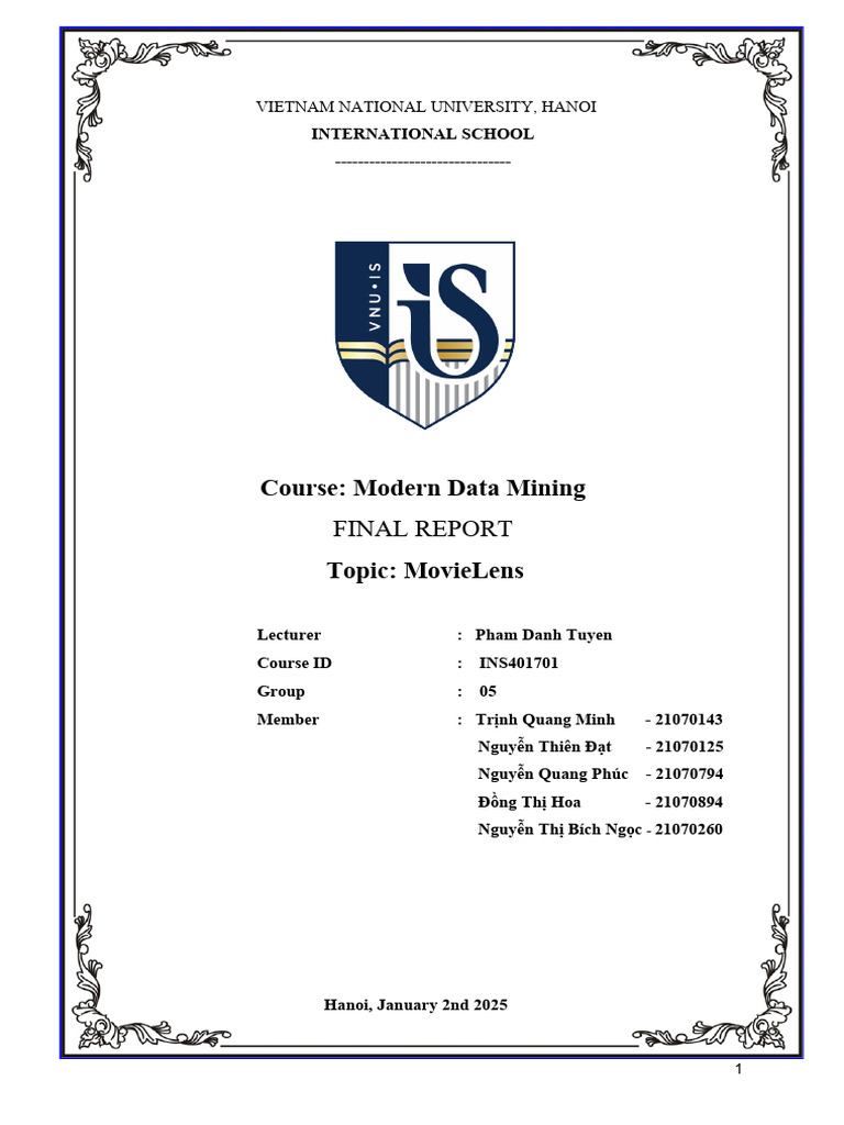 Report Final-MovieLens | PDF | Information Science