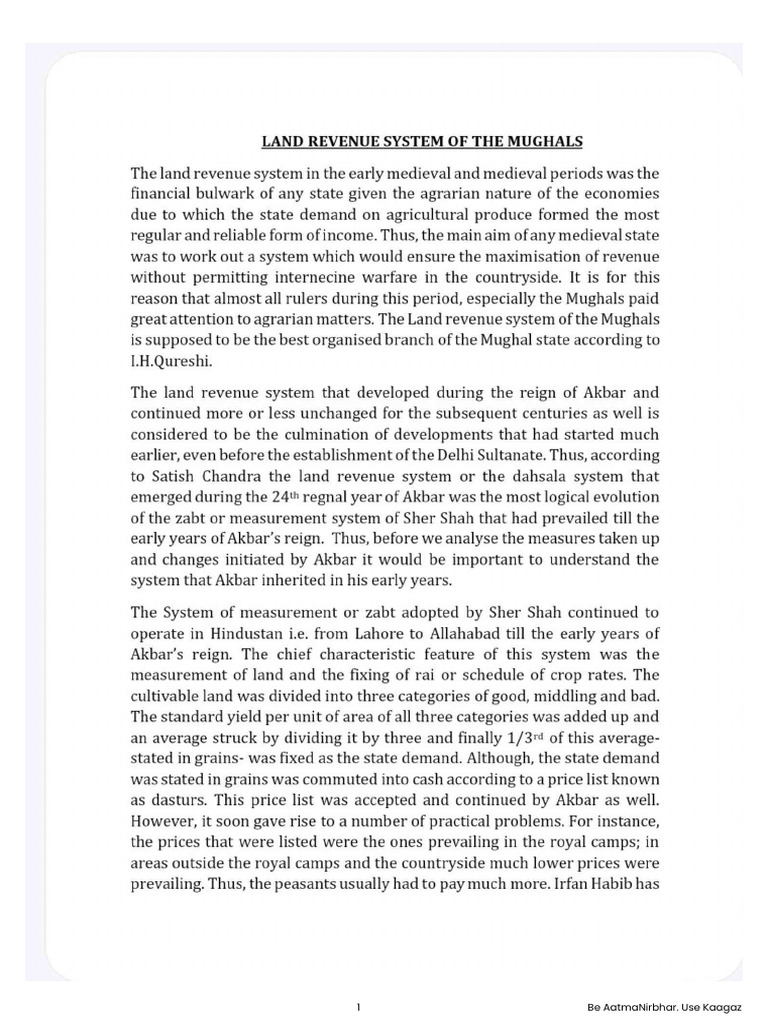 Land Revenue System | PDF