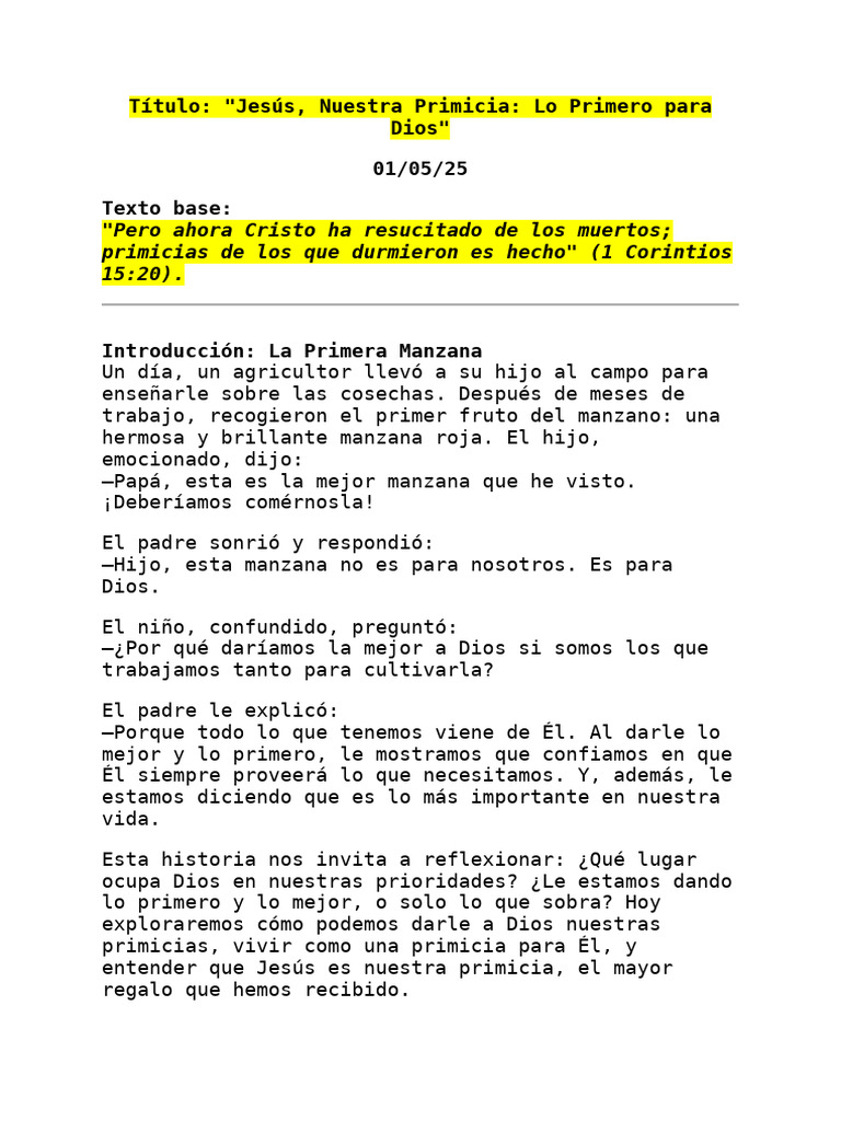 Primicias Jan 01, 25 | PDF | La resurrección de Jesús | Salvación
